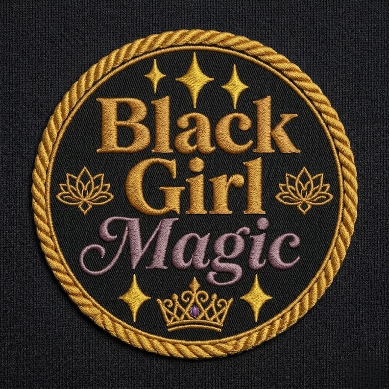 Black Girl Magic Embroidered Patch - Beauty Queen Empowerment Pride ...