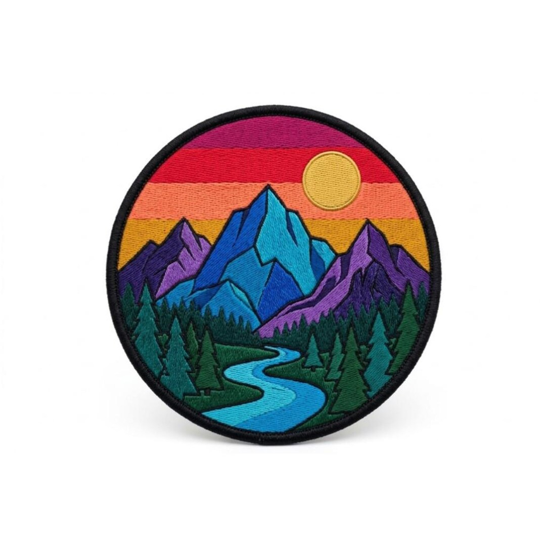 Mountain Patch Iron On, Nature Hiking Camping Badge, Outdoor Adventure ...