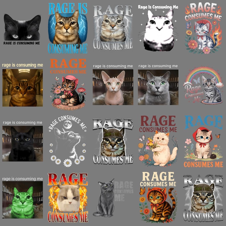 Rage Consumes Me PNG – Funny Silly Cat Meme Clipart, Angry Kitty Humor ...