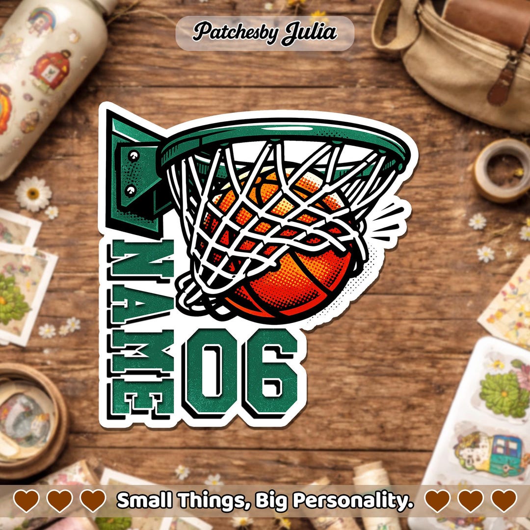 Custom Basketball Name Sticker, Personalized Basketball Name Team ...
