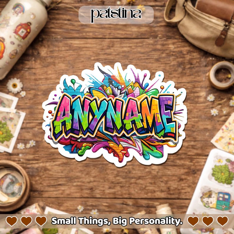Custom Graffiti Name Sticker, Personalized Graffiti Street Art Style ...