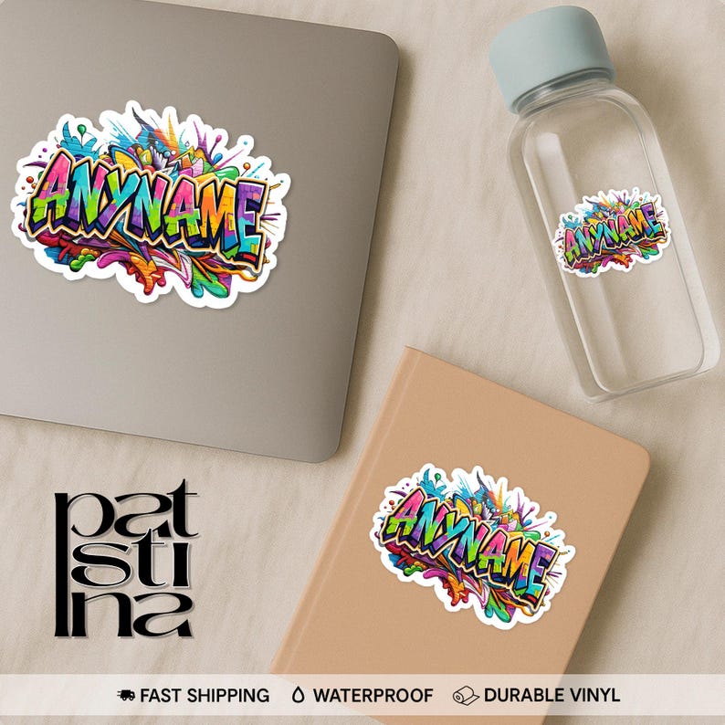 Custom Graffiti Name Sticker, Personalized Graffiti Street Art Style ...