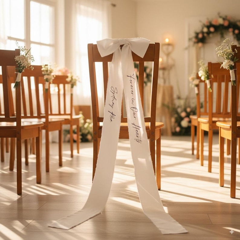 In Loving Memory Wedding Sign, Custom Reserved Chair Seating Ribbon ...