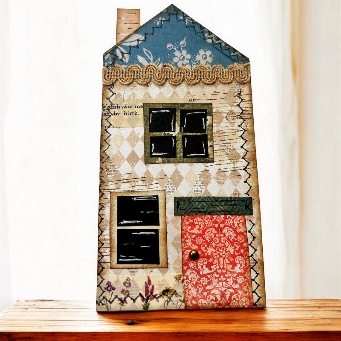 Cottage Shaped Tag for Junk Journals | Nature Cottage-core Ephemera ...