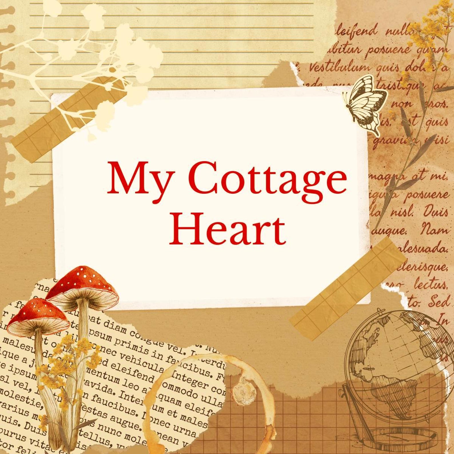 Cottage Shaped Tag for Junk Journals, Cottage-core Ephemera, Layered ...