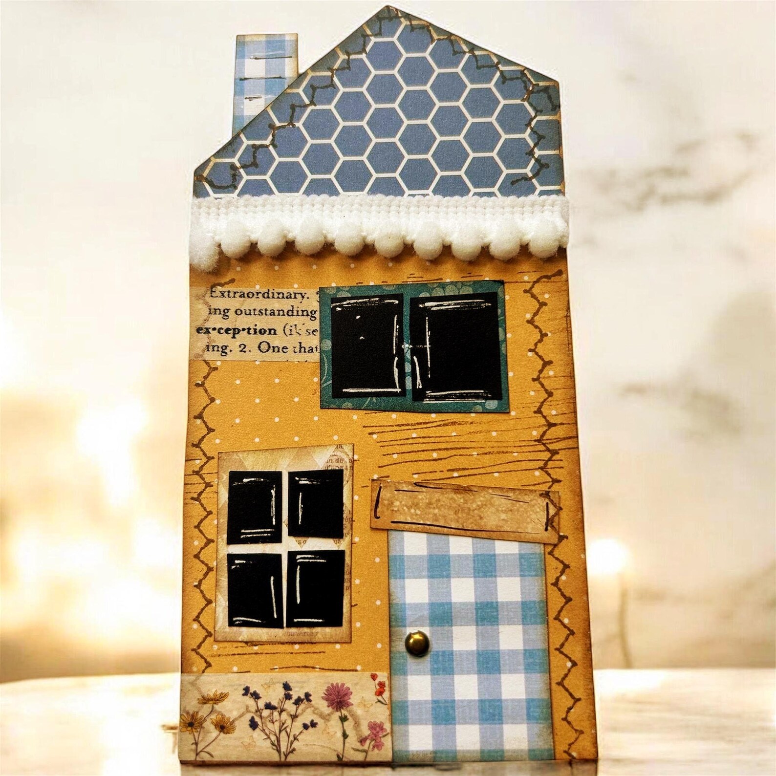 Cottage Shaped Tag for Junk Journals, Cottage-core Ephemera, Layered ...