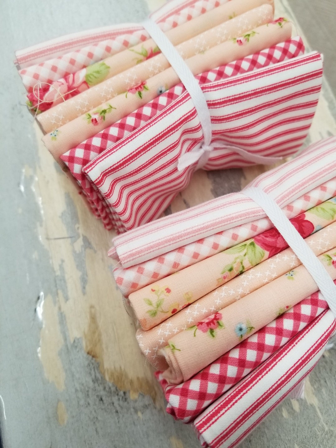 Ellie Pink/coral/faded Red, 7 Fat Quarter Bundle, by Brenda Riddle of ...