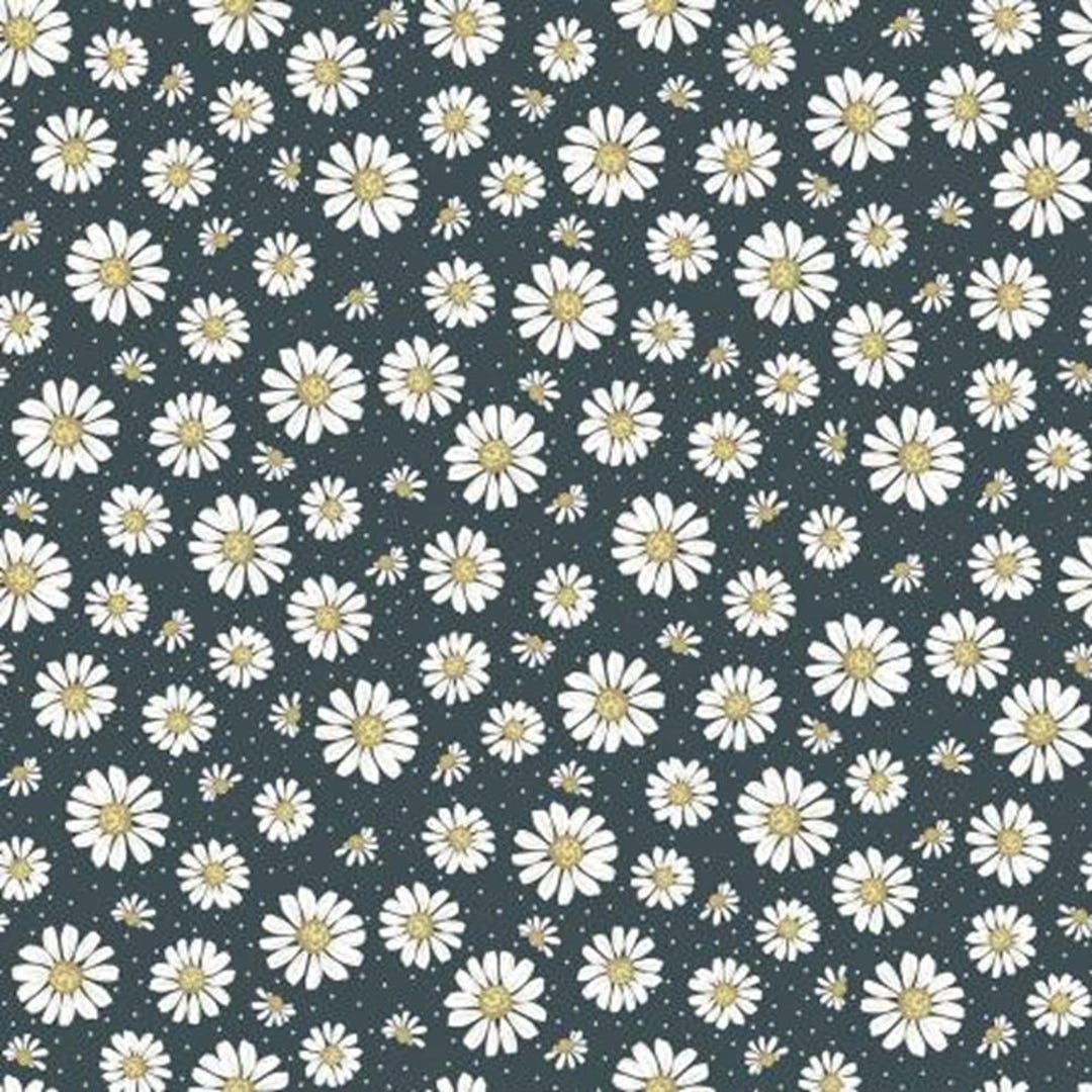 Cottage Farmhouse Fusion 7099S-77 Dark Blue Daisy Allover Designed by ...