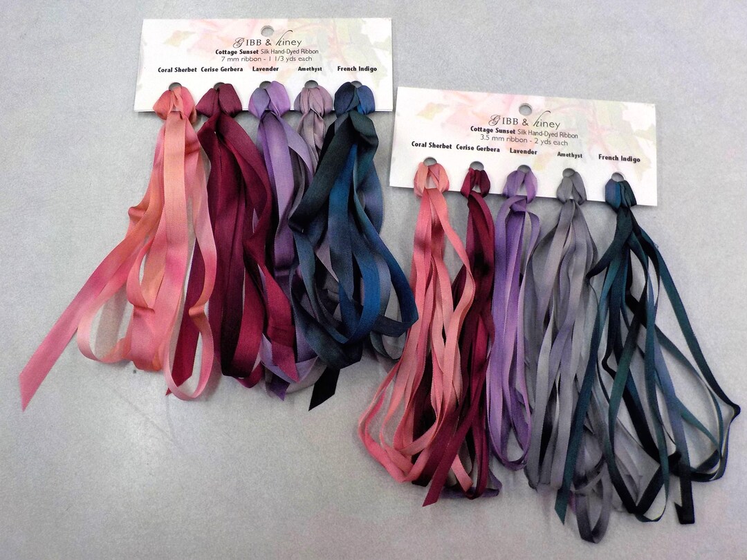 Cottage Sunset Ribbon Set...gibb & Hiney, Hand-dyed Silk Ribbon, 5 ...
