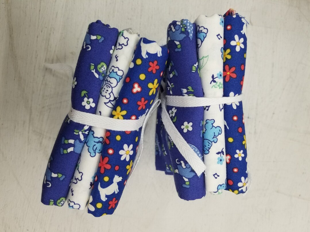 30's Nursery Rhyme Bundle...blue...3 Fat Quarters - Etsy