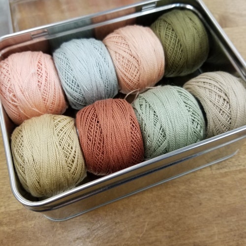 Geranium Thread Box...featuring 8 DMC Perle Cotton Balls...no - Etsy