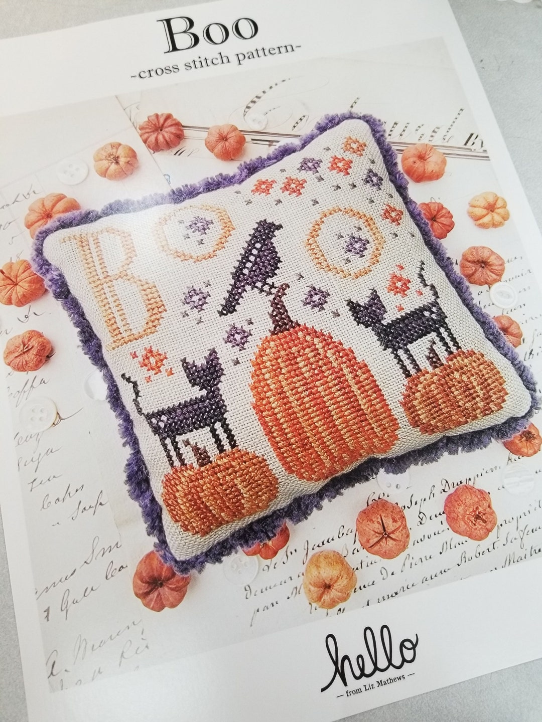 Boo, a Cross Stitch Pattern, by Hello From Liz Mathews, Cross Stitch ...