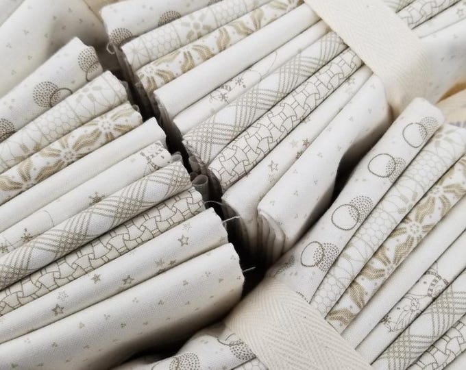 Snowman Gatherings Iv...low Volume Tonal Fat Quarter Bundle...primitive Gatherings...moda ...