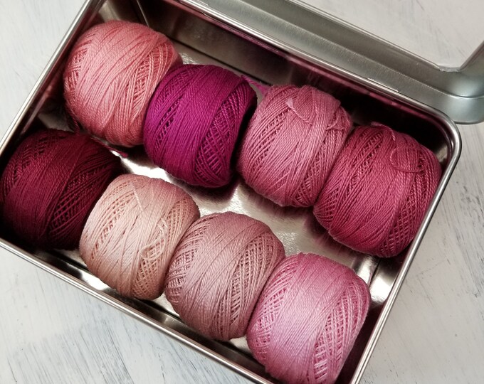 Rose Blush Thread Box...featuring 8 DMC Perle Cotton Balls...no 8 - Etsy