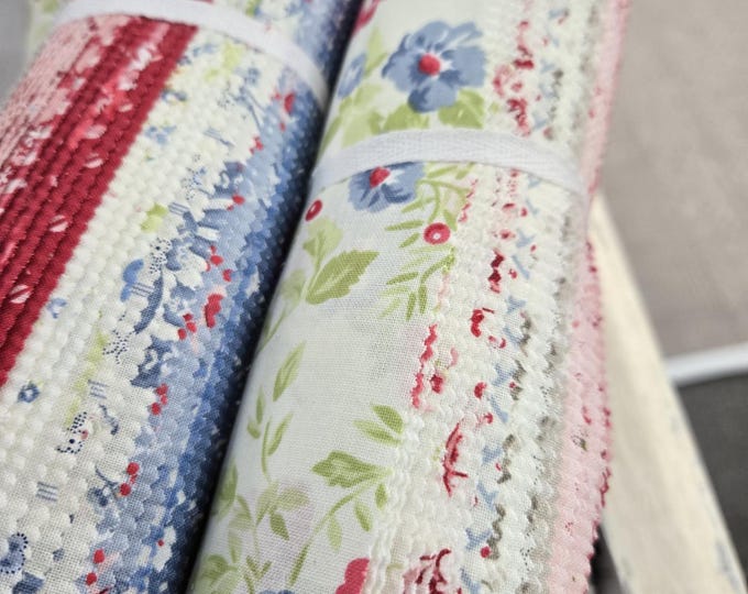 Hollyhocks & Roses...mini Charm Pack...bunny Hill Designs...moda Fabrics - Etsy