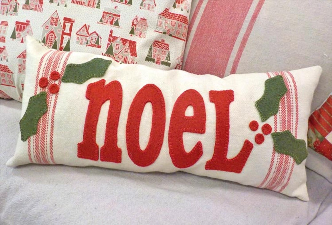 Noel Wool Applique Pillow Kit...christmas Project, Holiday Project ...