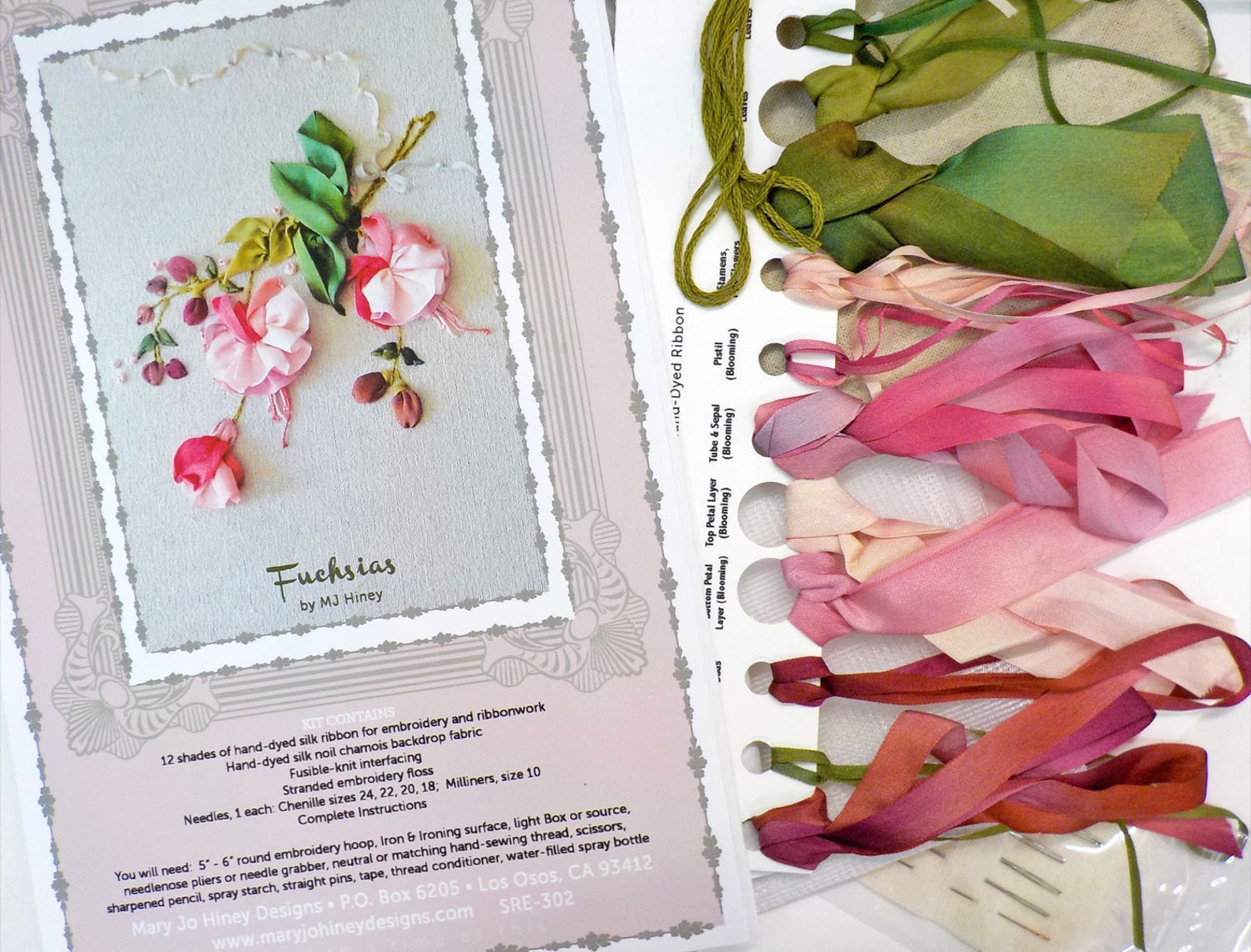 Fuchsias by MJ Hiney...the Ribbon Muse...complete Kit With - Etsy