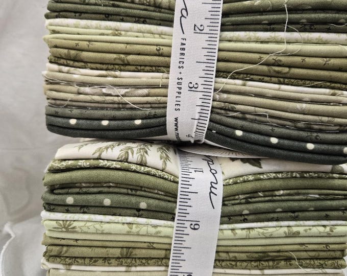 3 Sisters Favorites...vintage Linens...meadow Greens...fq Bundle...moda ...