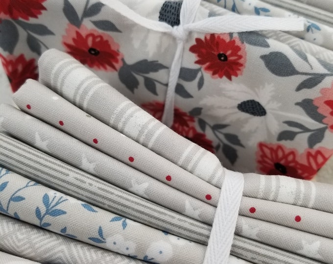 Hollyhocks & Roses...mini Charm Pack...bunny Hill Designs...moda Fabrics - Etsy