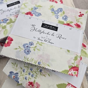 Hollyhocks & Roses...charm Pack...bunny Hill Designs...moda Fabrics - Etsy