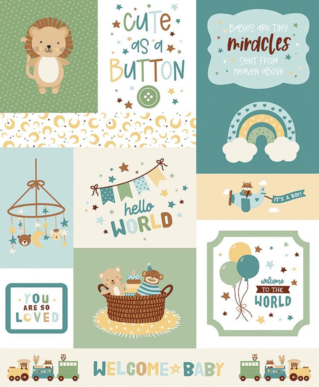 Baby Boy...panel...lori Whitlock...riley Blake Designs - Etsy