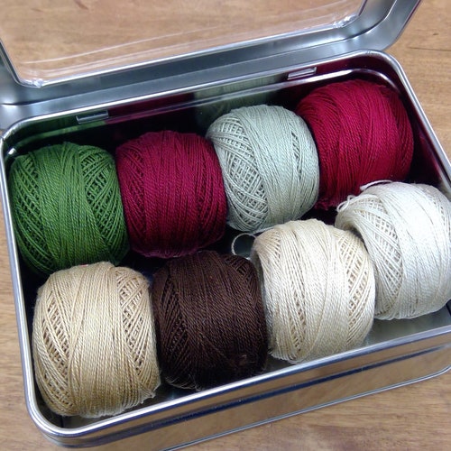 Geranium Thread Box...featuring 8 DMC Perle Cotton Balls...no - Etsy