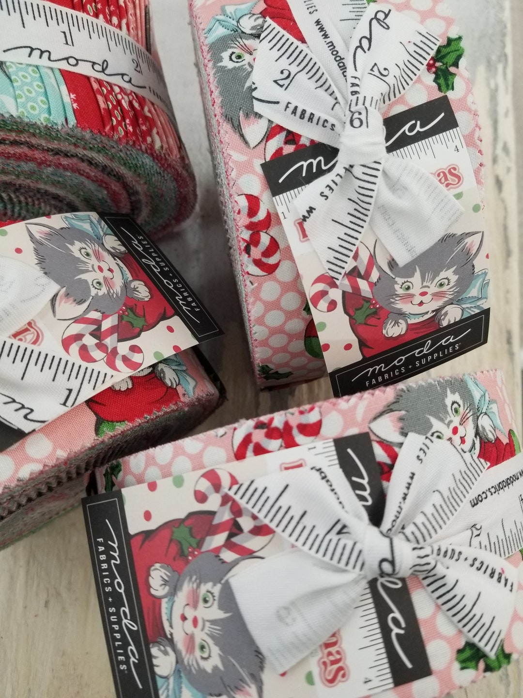Kitty Christmas...jelly Roll...urban Chiks...moda Fabrics - Etsy