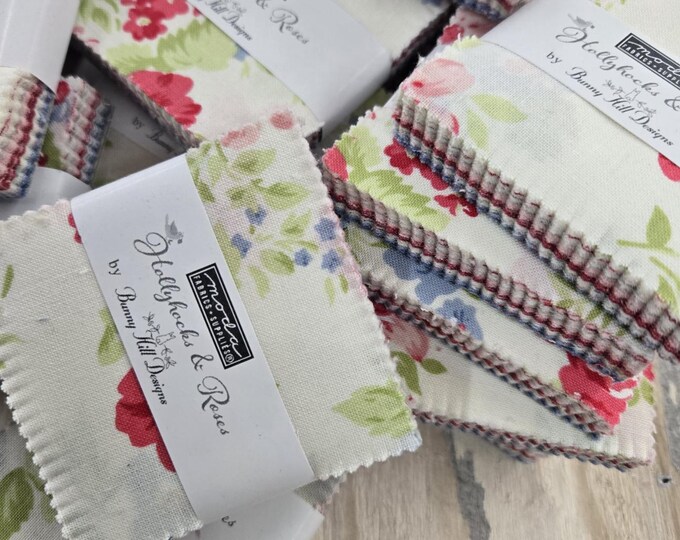Hollyhocks & Roses...mini Charm Pack...bunny Hill Designs...moda Fabrics - Etsy