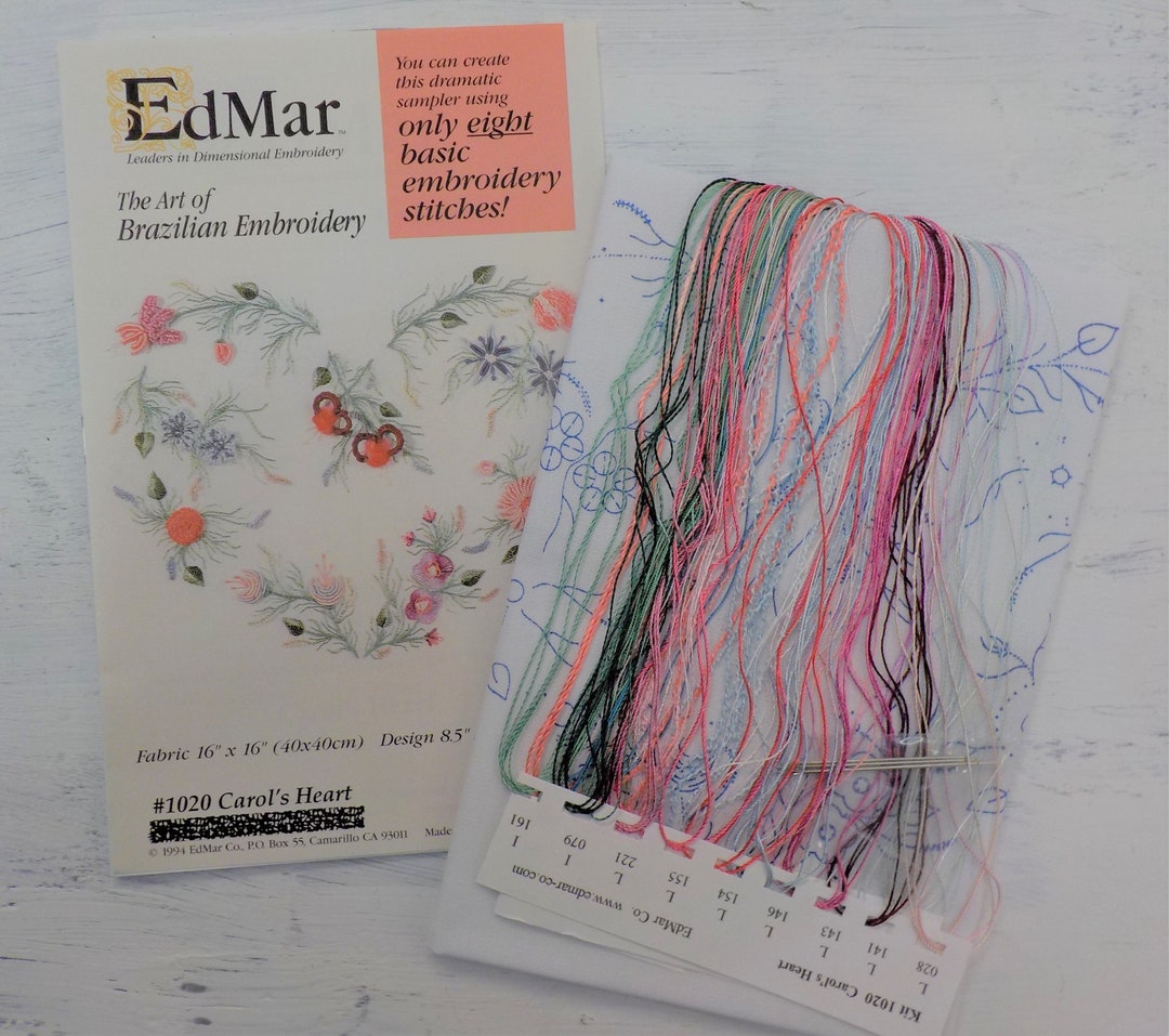 Carol's Heart...edmar 1020 Project...brazilian Embroidery - Etsy