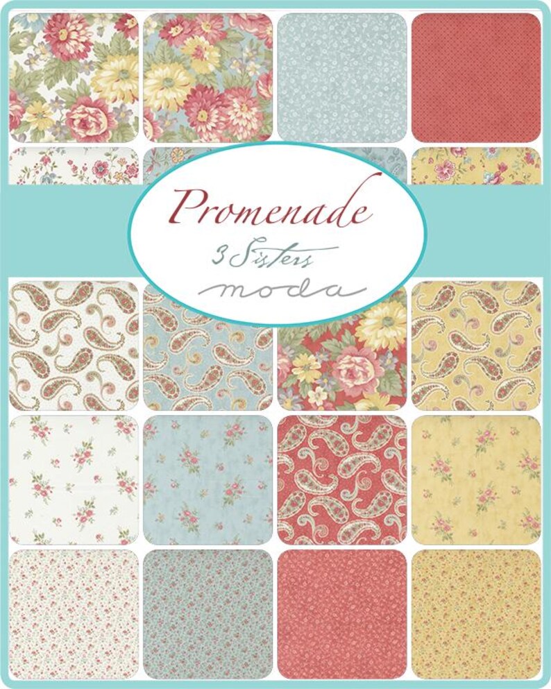Promenade...half Yard Bundle...3 Sisters...moda Fabrics...18 Prints - Etsy
