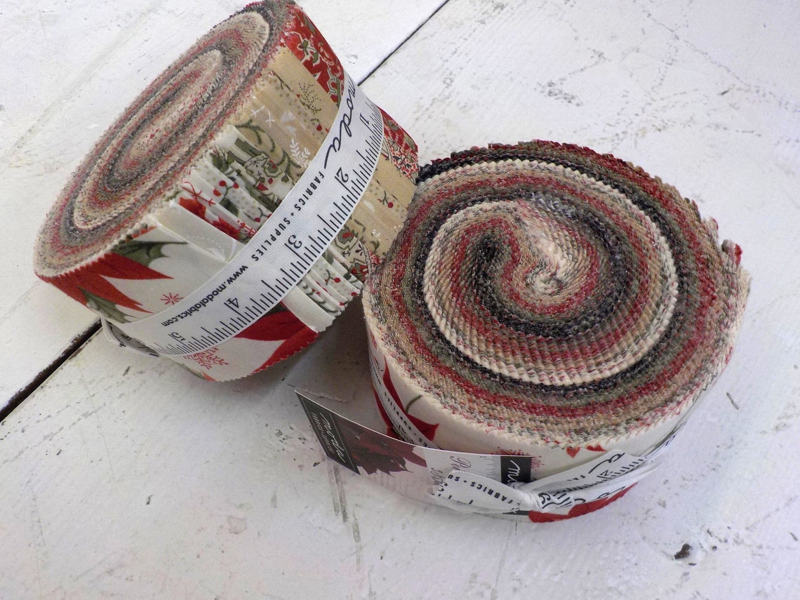 Poinsettia Plaza Jelly Roll Bundle by 3 Sisters for Moda - Etsy