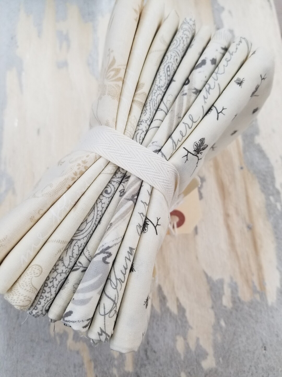 Etchings...low Volume Parchment/slate FQ Bundle...collections for a ...