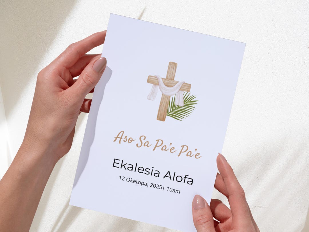 White Sunday Program | Samoan and English Church Bulletin | Editable ...