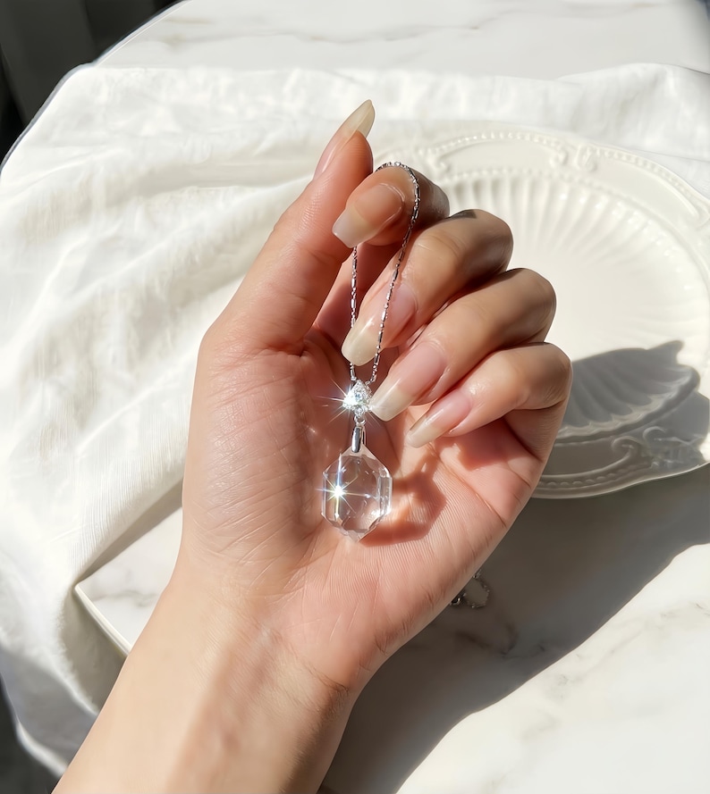Herkimer Diamond Necklace, Sterling Silver Crystal Healing Jewelry - Etsy