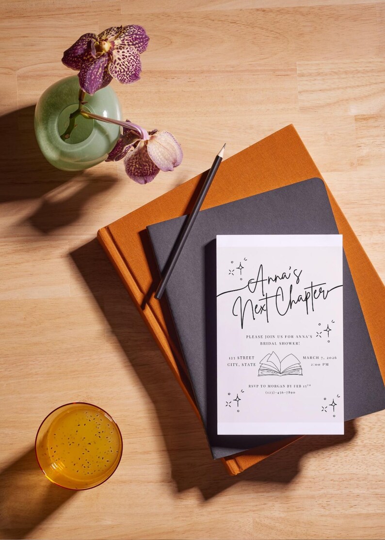 Book Theme Bridal Shower Invitation 2026 | A New Chapter Invite ...