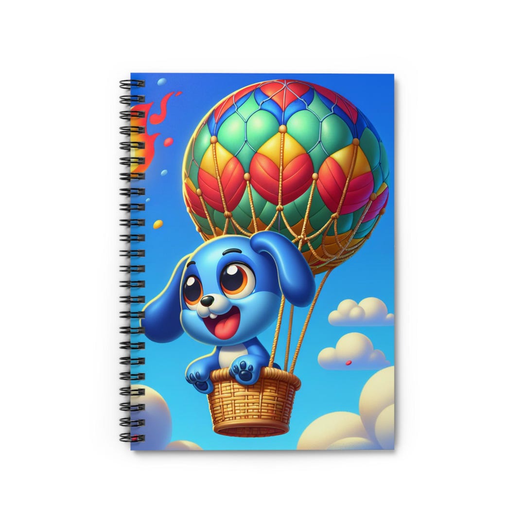 Bluey in Balloon Spiral Notebook, Cute Stationery, Gift for Dog Lovers ...