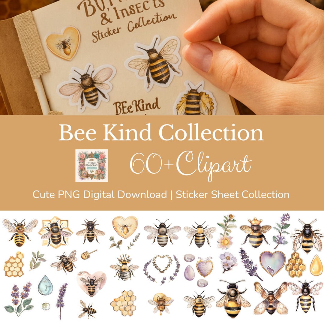 Vintage Insect Stickers: Butterfly & Bee Ephemera (60+ PNG) - Etsy