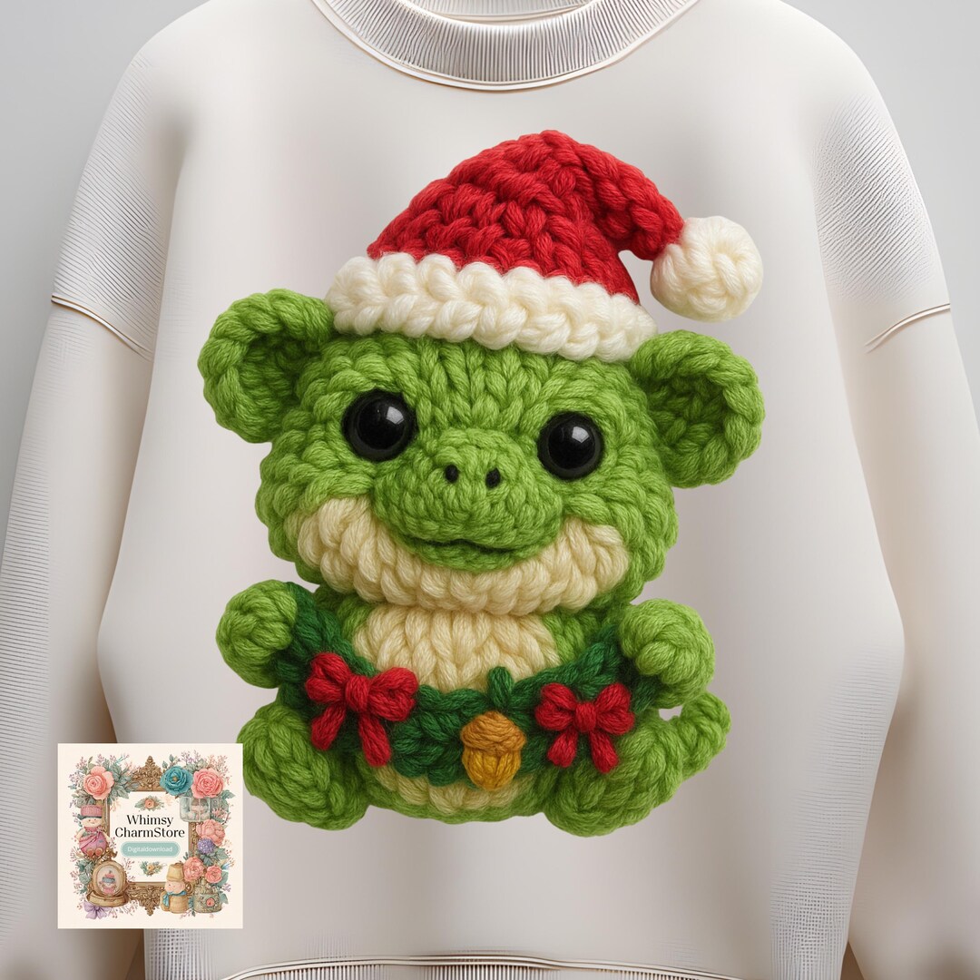 Christmas Frog Garland Stickers: Vintage Ephemera (printable) - Etsy
