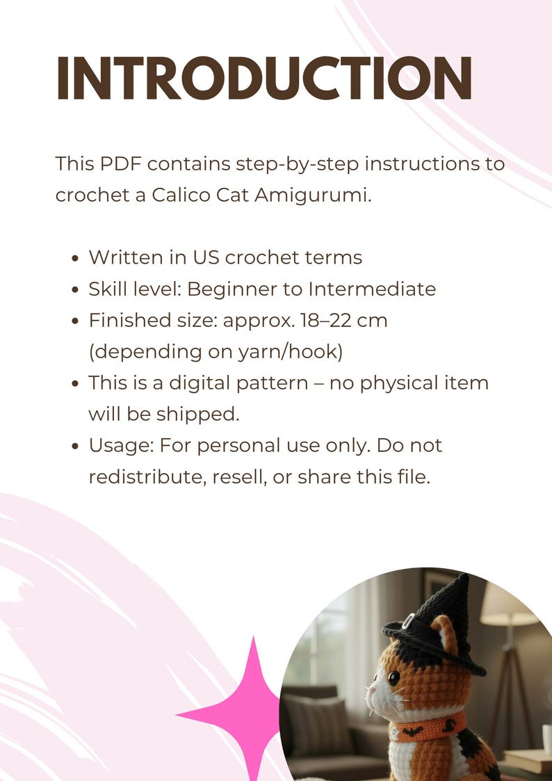 Amigurumi Calico Cat Pattern (PDF) – Crochet Kitten Plush Tutorial - Etsy