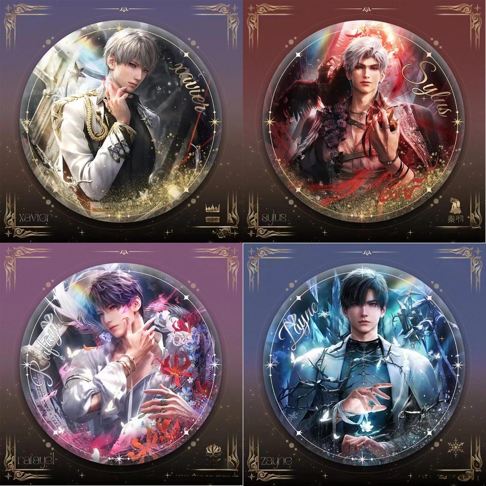 Anime Love and Deepspace Caleb Sylus Zayne Rafayel Xavier Pin Button ...