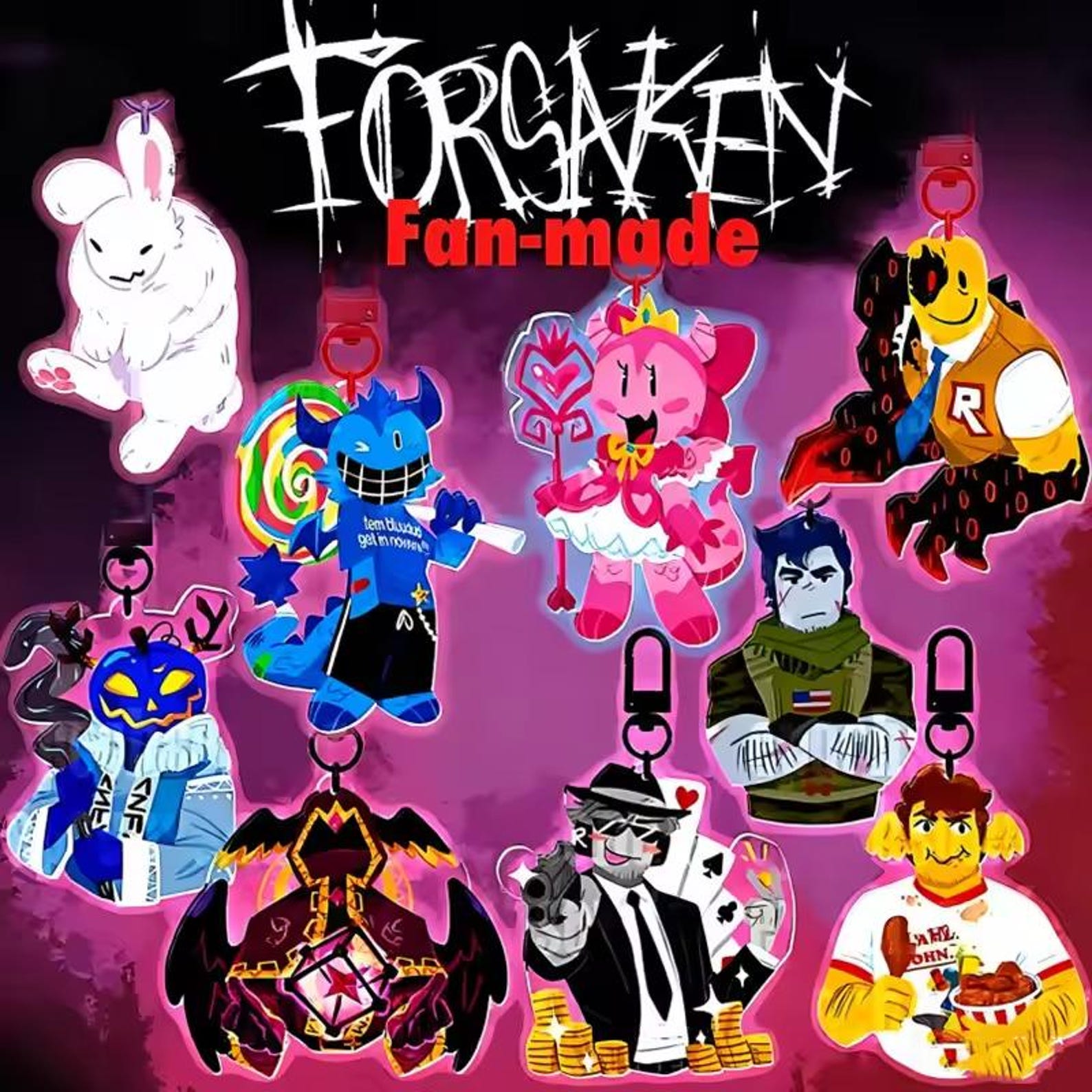 Hot Game 1337 Forsaken Acrylic Keychain: Bluudud, Pr3tty Princess, John ...
