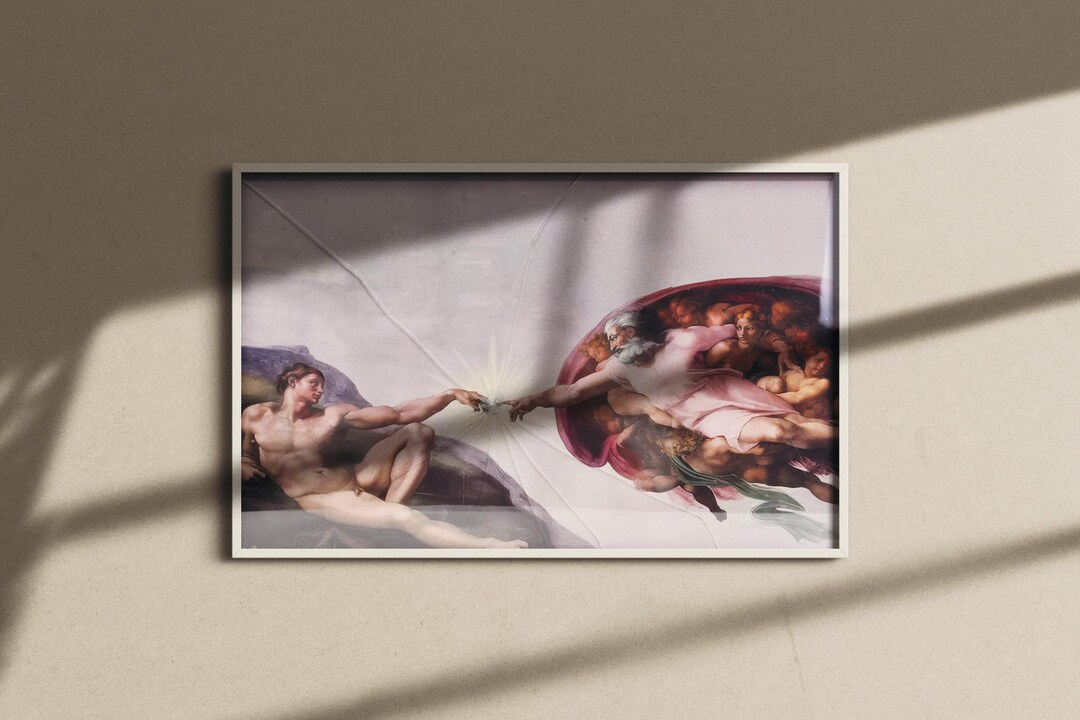 The Creation of Adam, Michelangelo, World-famous Paintings, Frame Art ...