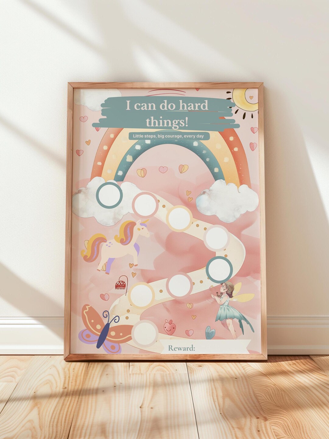 Kids Reward Chart Printable | Positive Mindset Tracker | I Can Do Hard ...