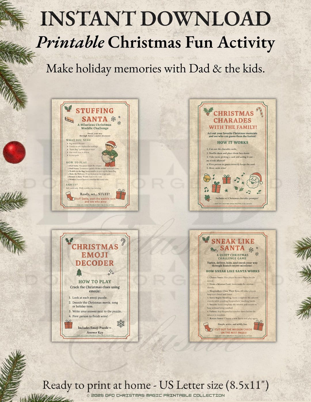 Christmas Activity for Children · Holiday Game Bundle · Charades, Emoji ...