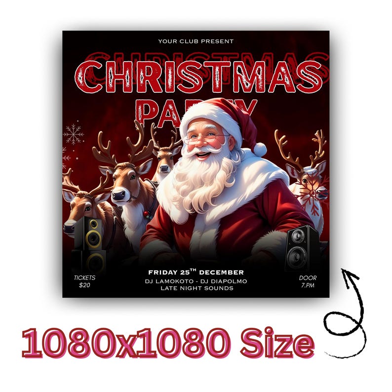Editable Christmas Party Flyer Template | Canva Holiday Event ...