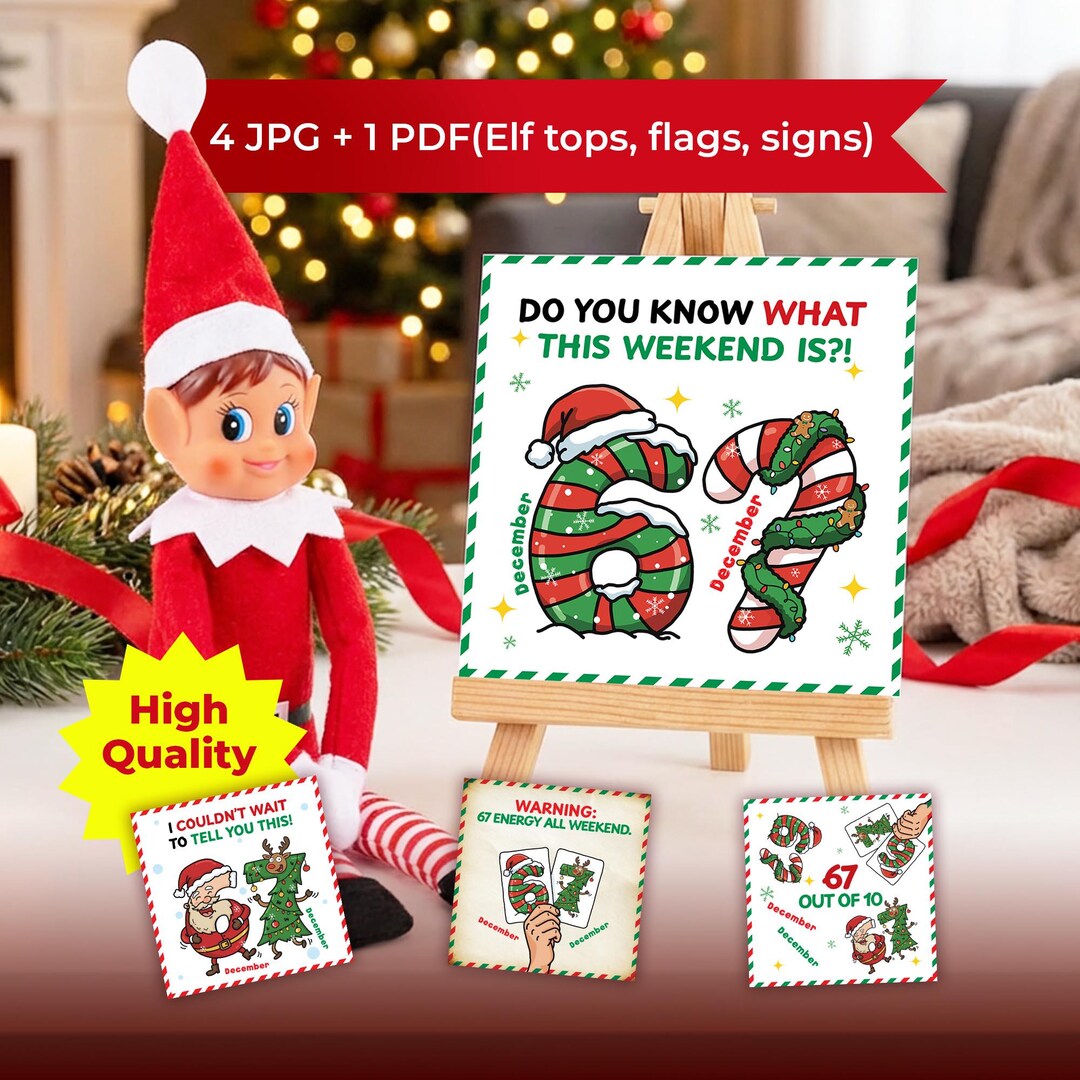 67 Elf Printable Prop | Funny Christmas Elf Ideas (digital Download) - Etsy
