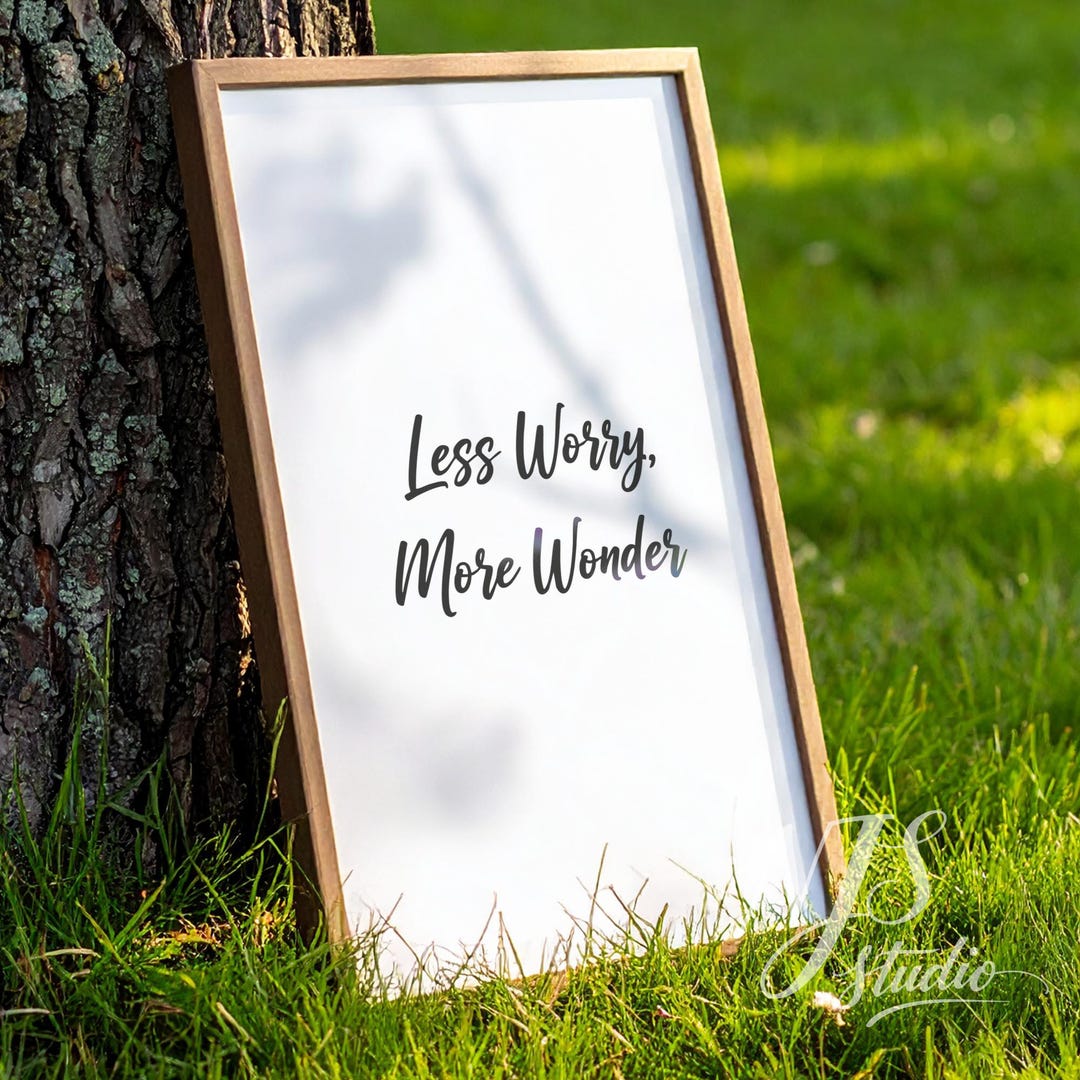 Less Worry, More Wonder | Positive Mindset | Self Care Art | Hand ...