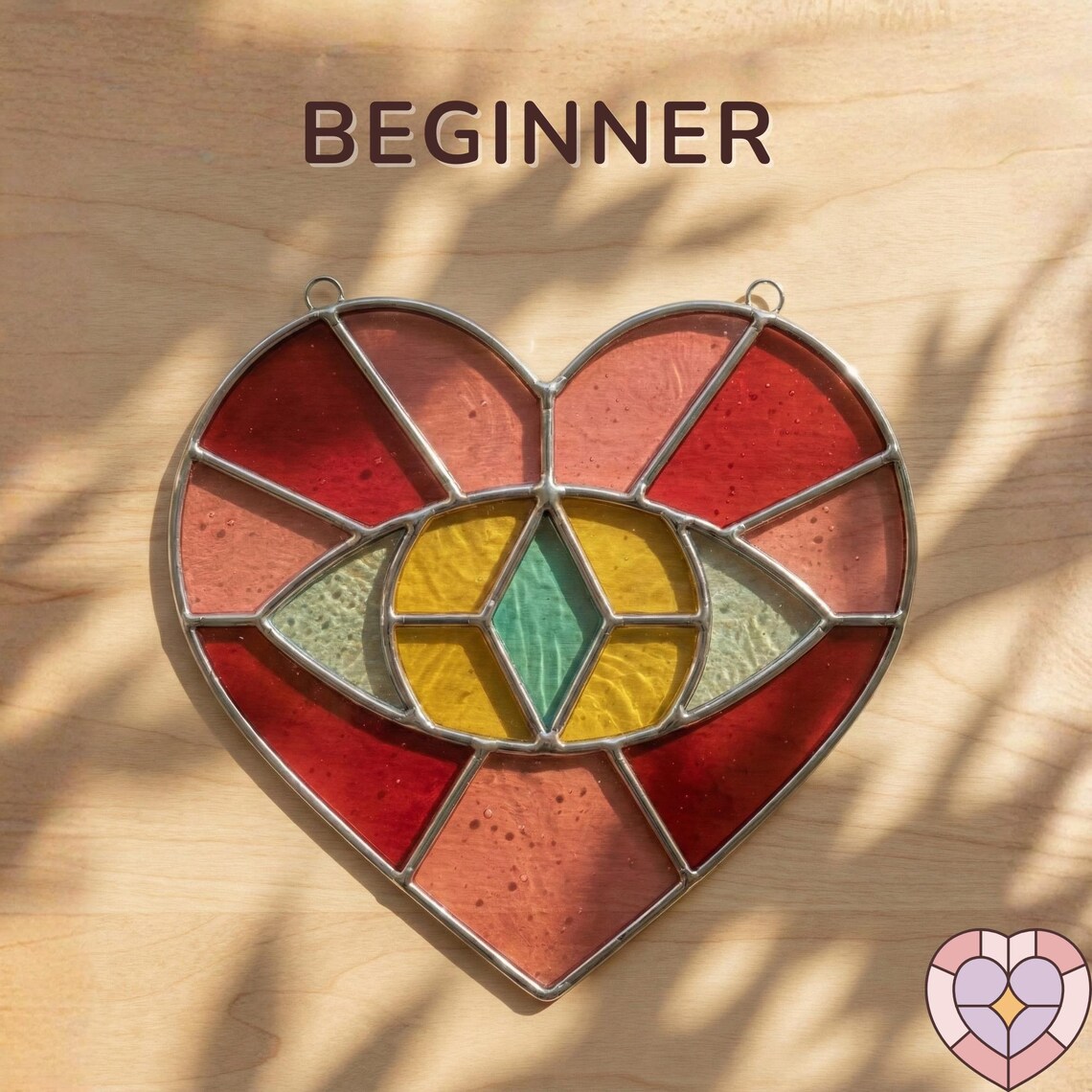 Heart Eye Stained Glass Pattern | Beginner Valentine Suncatcher ...