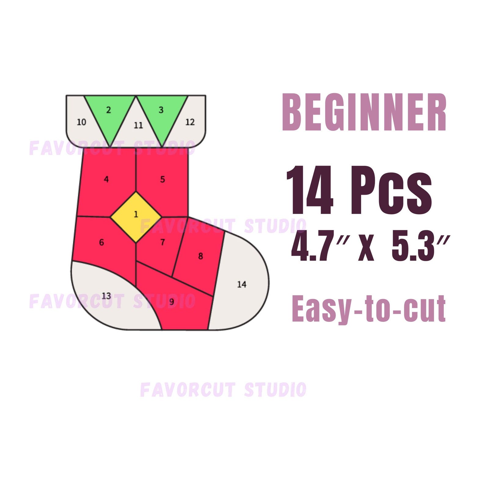 Christmas Stocking Stained Glass Pattern | Beginner Friendly DIY ...