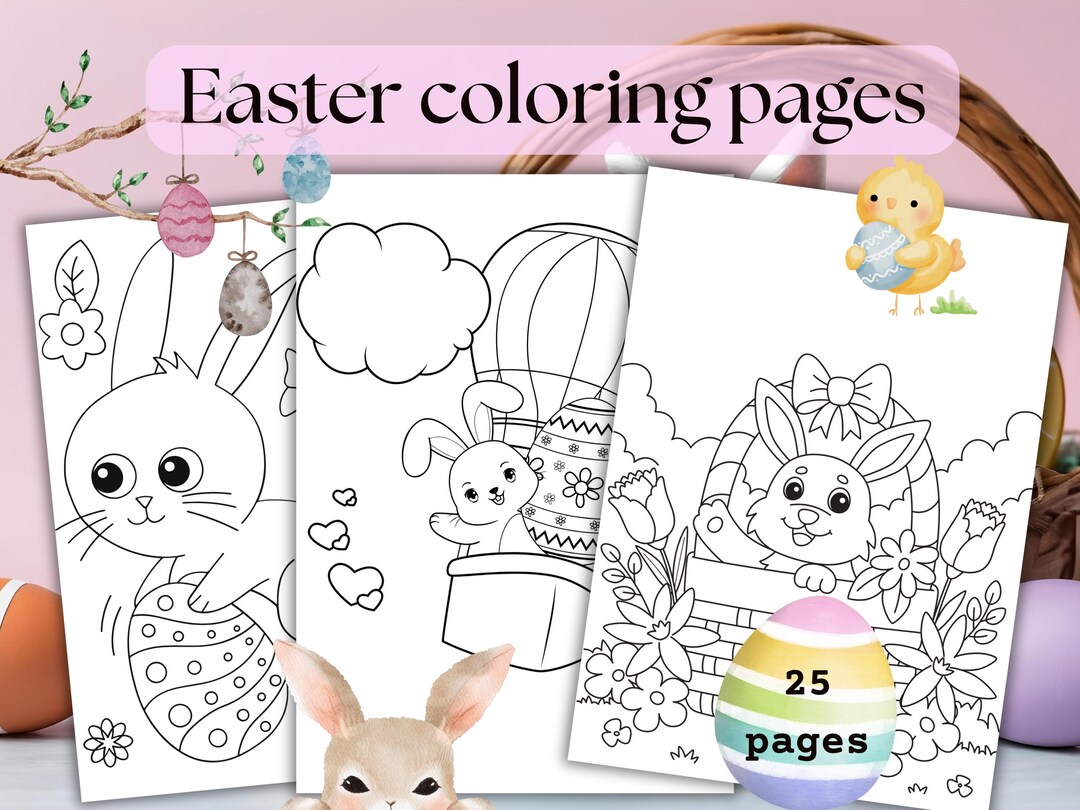 Kawaii Easter Coloring Book | 25 Printable Bunny & Unicorn Pages ...